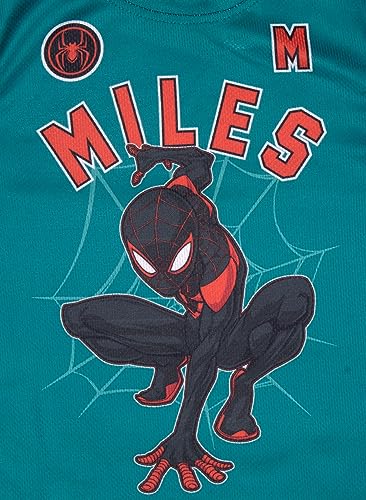 Marvel Superheroes Avengers and Spider-Man 2-Piece Set, Boys Long Sleeve Active Mesh T-Shirt & Pants 2-Pack Bundle Set (Size 14/16, Turquoise)