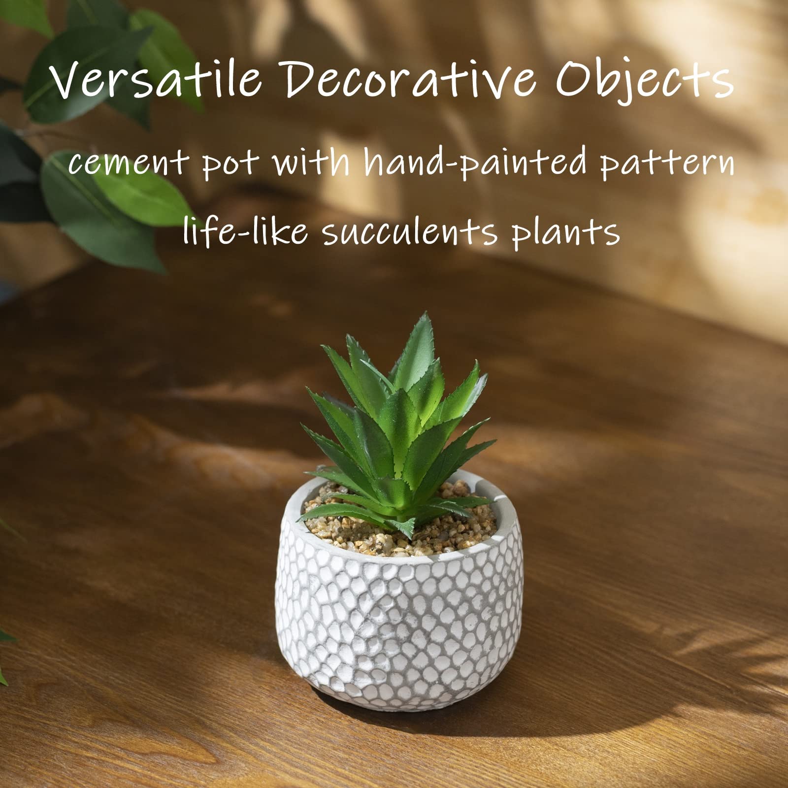 CADNLY Small Artificial Plants in Pots - Fake Plants for Bathroom Office Desk - Faux Succulents Succulents Decor 1 Pack