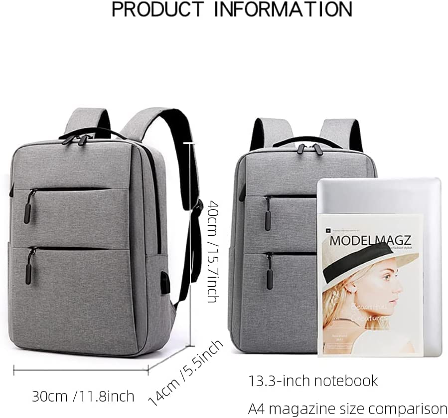 Multipurpose Go Travel Laptop Backpack,Extra Large Anti Theft College School Backpack for Men and Women with USB Charging Port (Gray)