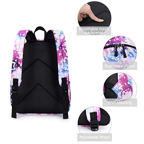 LCNC Backpack for School School Backpack for Girls Boys Teens Galaxy Backpack for Elementary school Middle school Kids Bookbag