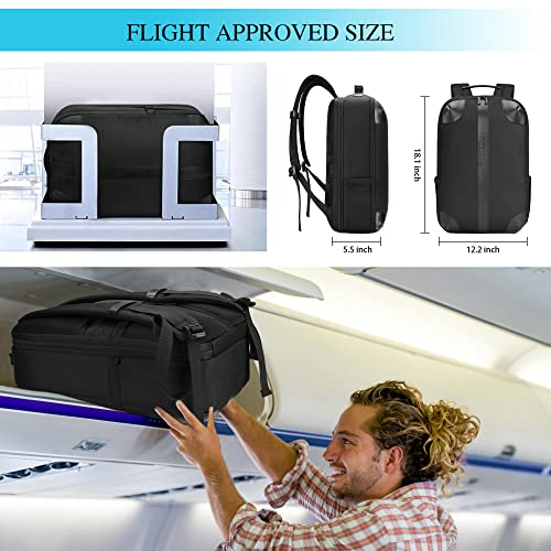 Laptop Backpack for Men, 17.3 Inch Business Work Laptop Backpacks Lightweight Slim Durable Water Resistant Women Backpack College School Bookbag Computer Backpack Black