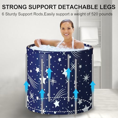 HotMax Portable Foldable Bathtub for Adult, Hot Bath Tub for Women, Freestanding Collapsible Home SPA Bath Tub, Soaking Tub with Cushion