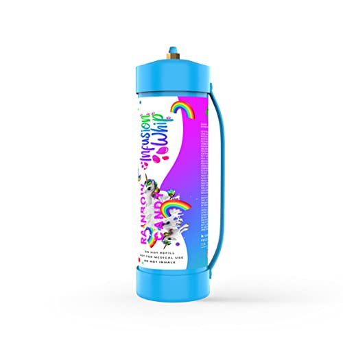 InfusionWhip Whipped Cream Chargers, 3.3L Tanks, 2000g Whip Cream Charger Cylinder, Single Cylinder (Rainbow Candy)