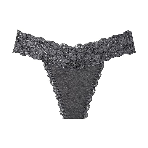 JurHevty Womens Cotton Thongs Breathable No Show T Back Lace Thong Underwear10 Pack