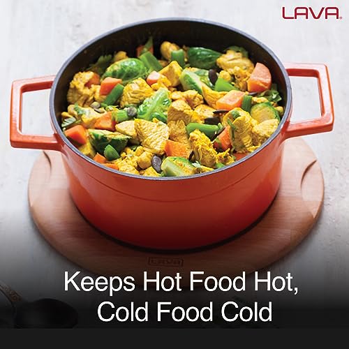 LAVA 7.5 Quarts Cast Iron Dutch Oven: Multipurpose Stylish Oval Shape Dutch Oven Pot with Three Layers of Enamel Coated with Trendy Lid (Red)