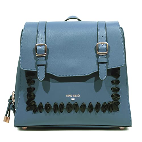 Niko Ineko Women's Medium Backpack Kitty Snout Hardware Teal