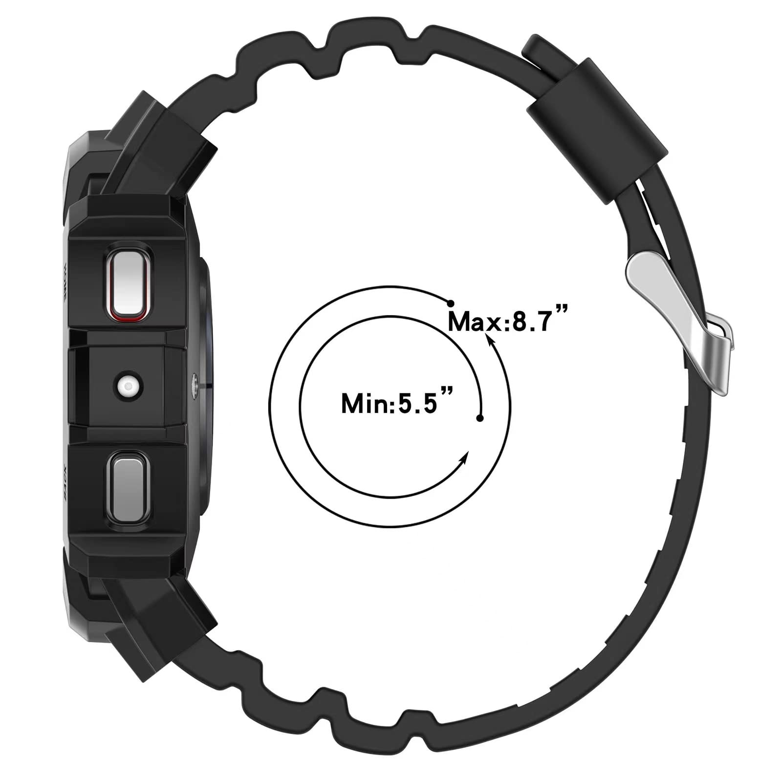 Silicone Band Compatible with Samsung Galaxy Watch 5/4 + Case 40mm, Sports Bands with Protector Cover Cases, 20mm Replacement Strap for Women Men(Black)