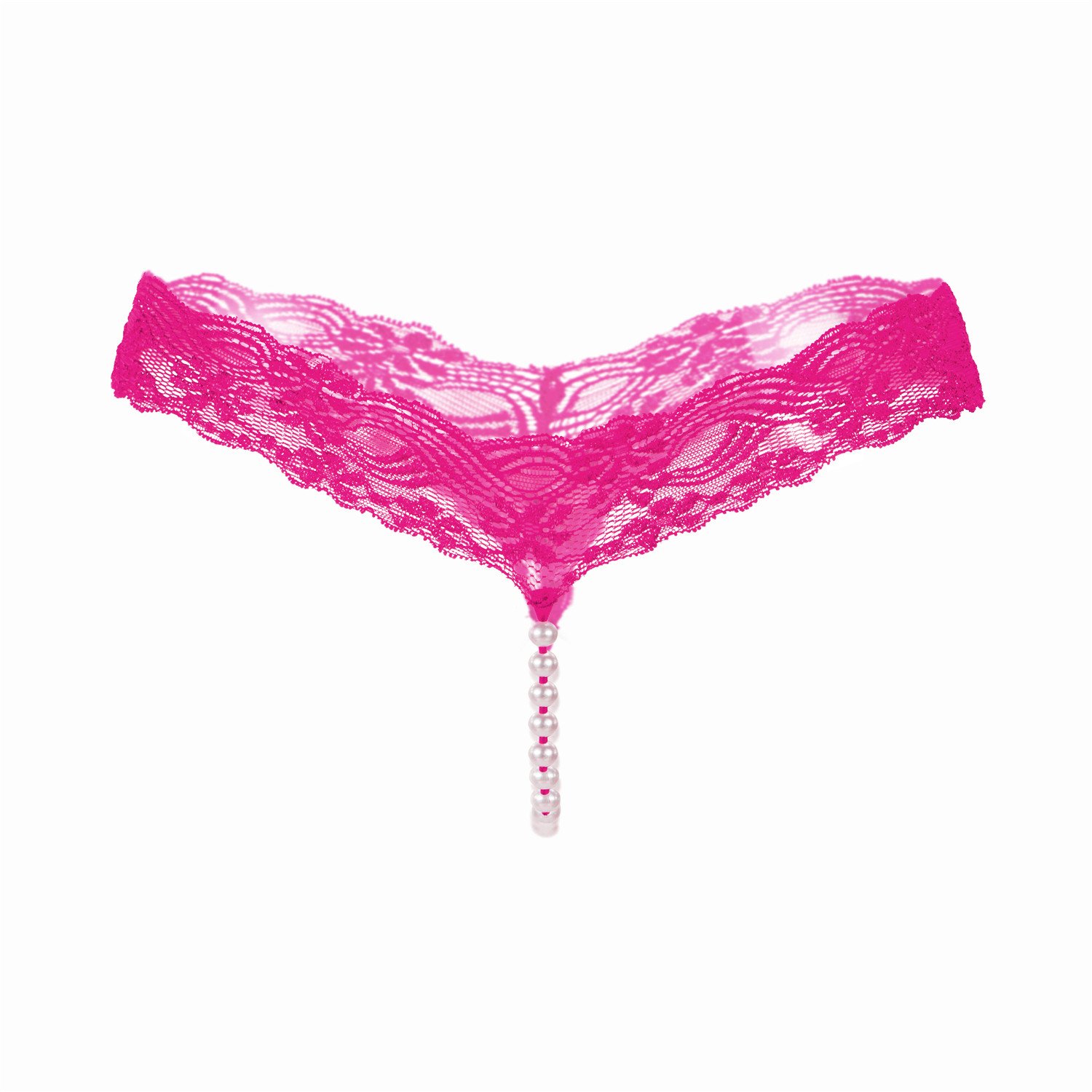 Womens Pearls Mini Bikini G-String Thongs Low Waist Underpants Lace Bowknot Beads Bikini Thongs Fashion Seamless Underwear String T Back Lingerie for Women for Sex Knickers Briefs Panties Hot Pink
