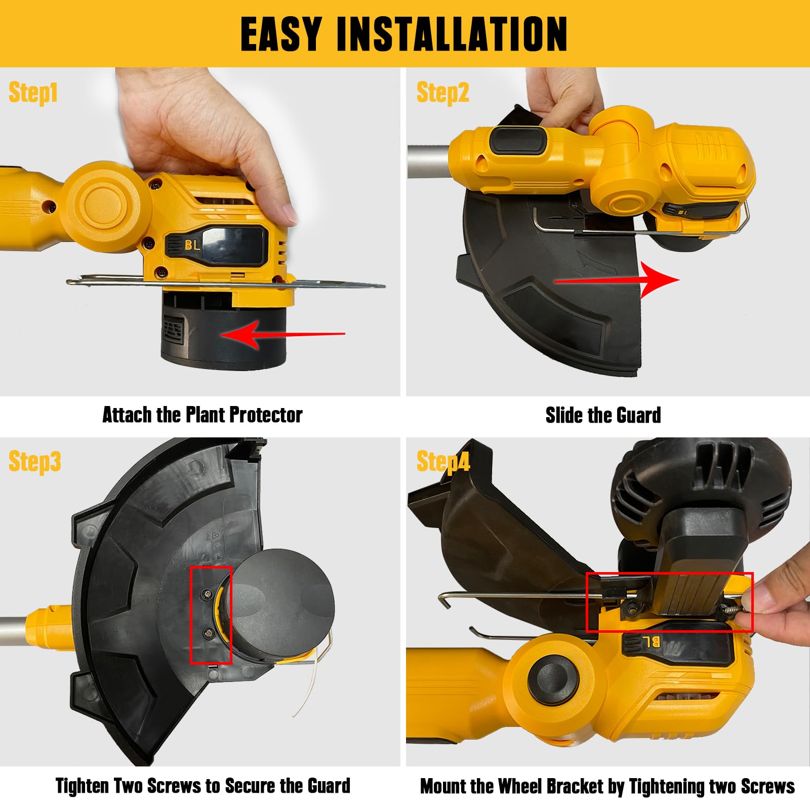 Cordless String Trimmer & Edger for Dewalt 20V Max Battery, Mellif Electric Weed Eater Brushless Weed Wacker w/ 10.2ββ Blade & Auto Line Feed & Safety Lock & Telescopic Shaft (Battery NOT Included)