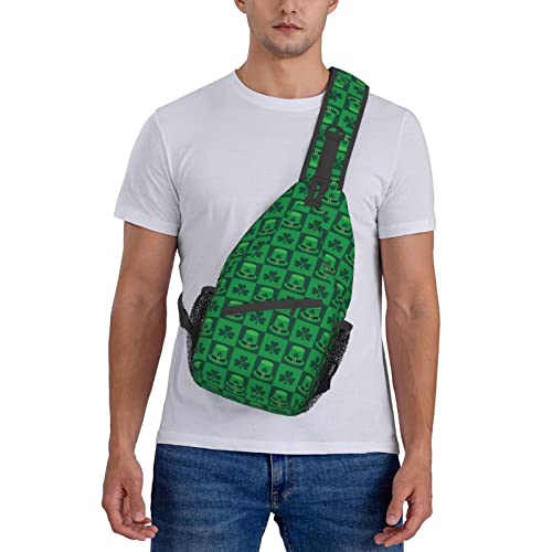 MANQINF St. Patrick's Day Sling Bag Crossbody Backpack for Men Women Lucky Shamrocks Sling Backpack Hiking Daypack