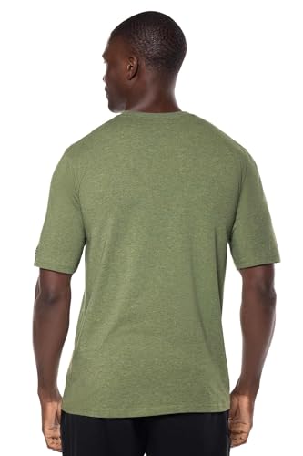 Coolibar UPF 50+ Men's Morada Everyday Short Sleeve T-Shirt - Sun Protective (Large- Light Green)