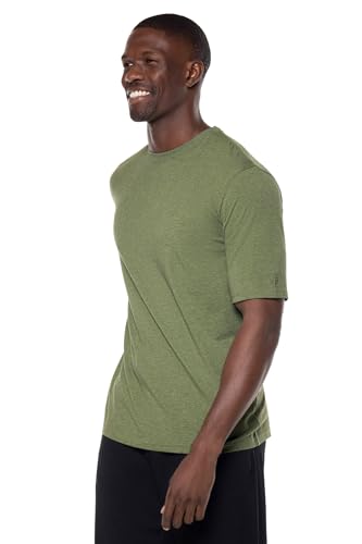 Coolibar UPF 50+ Men's Morada Everyday Short Sleeve T-Shirt - Sun Protective (Large- Light Green)