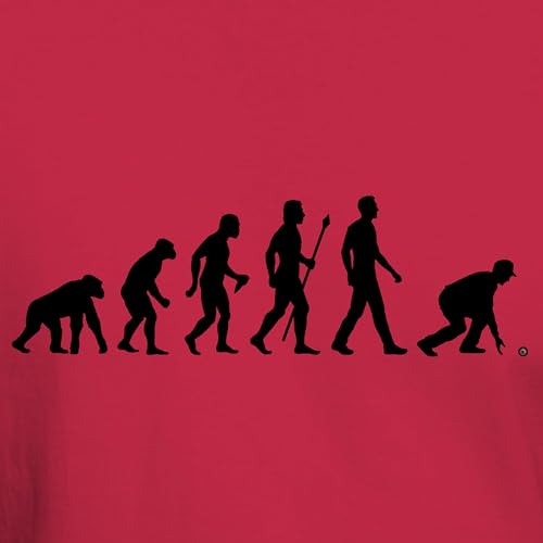 CafePress Lawn Bowls Evolution Dark T Shirt Men's Traditional Fit Dark Casual Tshirt Cardinal