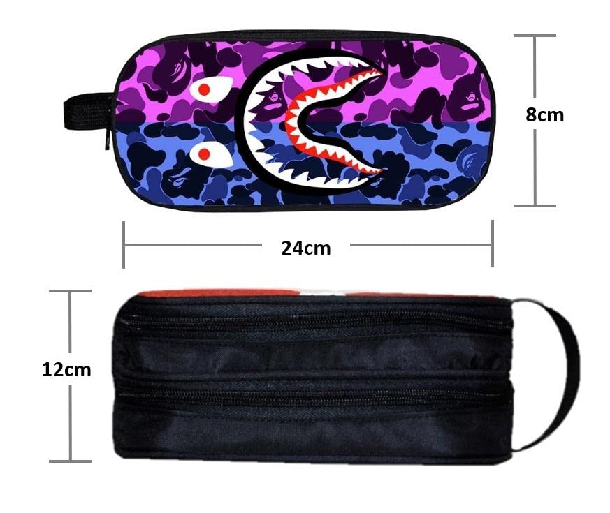 Fashion Shark Teeth Camo Backpack Laptop Backpack Big Capacity Bookbag Camouflage Pattern Backpack For Boys Girls, One Size