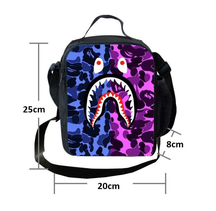 Fashion Shark Teeth Camo Backpack Laptop Backpack Big Capacity Bookbag Camouflage Pattern Backpack For Boys Girls, One Size