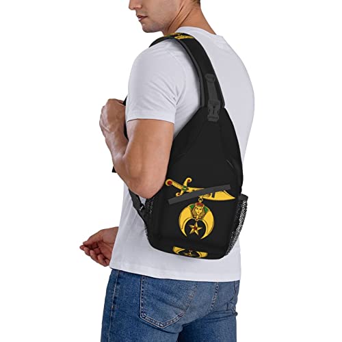 BYOOTI Mason Shriner Split Masonic Shrine Sling Backpack Chest Bag Shoulder Bag Daypack Unisex