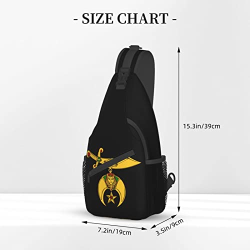 BYOOTI Mason Shriner Split Masonic Shrine Sling Backpack Chest Bag Shoulder Bag Daypack Unisex