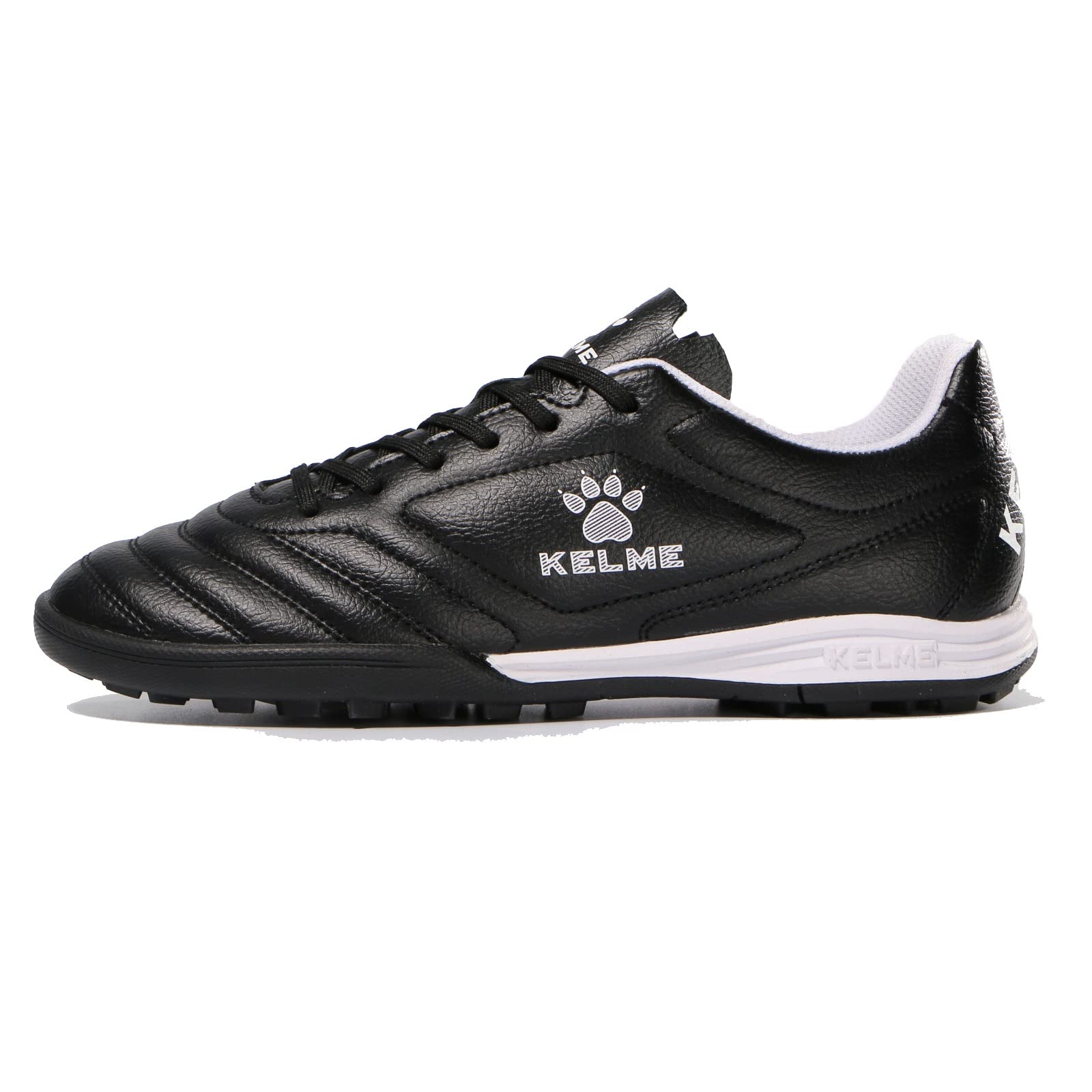 KELME Men's Soccer Shoes Arch Support Cleats Professional Futsal Sneaker Breathable Athletic Football Boots for Outdoor Indoor TF Black 10.5