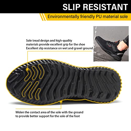 Waterproof Steel Toe Safety Shoe for Men Lightweight Slip Resistant Work Sneaker Comfortable Puncture Proof Indestructible Industrial Construction Zapatos Punta de Acero seguridad para Hombres trabajo