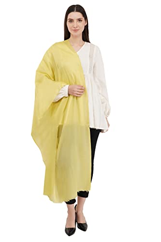Womens Light weight Soft Cashmere Wrap Scarf Warm Solid Color Stole 100% Cashmere pure wool scarf, woven woollen stole (Yellow)