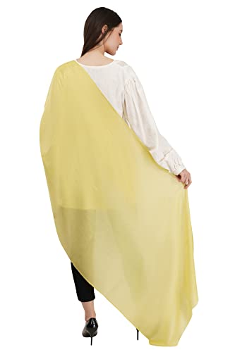 Womens Light weight Soft Cashmere Wrap Scarf Warm Solid Color Stole 100% Cashmere pure wool scarf, woven woollen stole (Yellow)