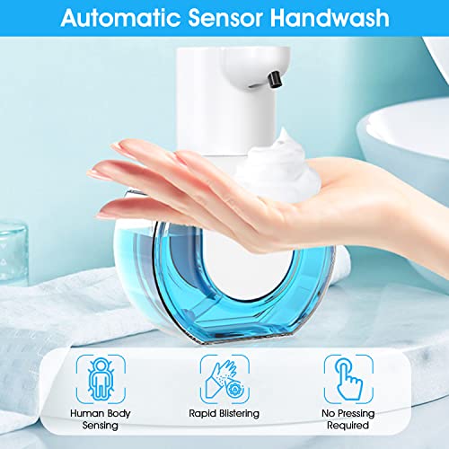 Automatic Foaming Soap Dispenser by OTLS, 4 Level Adjustable Foaming Hand Soap Dispenser, 420ml Automatic Soap Dispenser Touchless, USB-C Port, 2 Hooks for Wall Mount