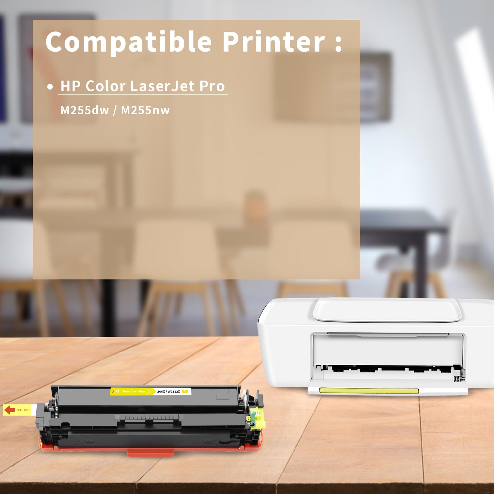 XJI 206X(with Chip) High Yield Toner Cartridges 4 Pack Replacement for HP 206 X A W2110X W2111X W2112X W2113X 206A