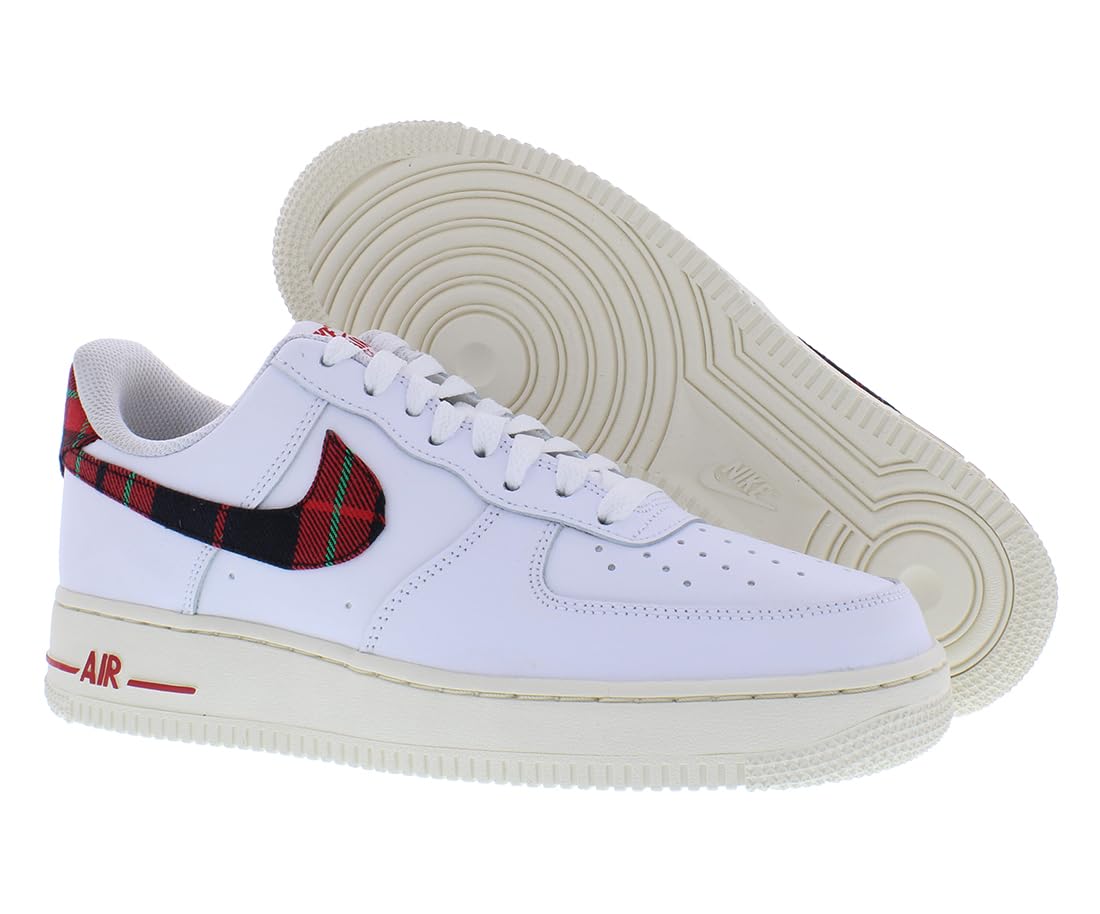 Nike Mens Air Force 1 Lv8 Basketball Shoes (8.5), White/University Red-stadium Green
