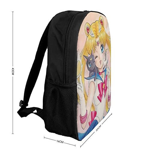 GOERTPO Anime Pretty Girl 3D Printed Backpack Boys Girls Backpack Lightweight Rucksack Backpack Picnic/Work/Travel - 17 Inch
