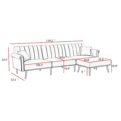 hansones 65'' 3-in-1 Folding Sofa Bed – Queen Size Pullout, Modern Chenille Fabric, 360° Swivel Table, Easy Assembly – Perfect for Living Room