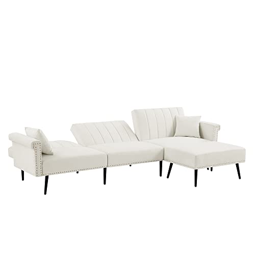hansones 65'' 3-in-1 Folding Sofa Bed – Queen Size Pullout, Modern Chenille Fabric, 360° Swivel Table, Easy Assembly – Perfect for Living Room