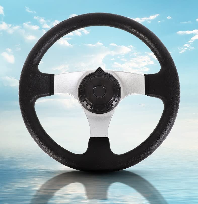 10.5inch/27cm Kart Steering Wheel - 3 Spokes Quick Release Off-Road Cart Steering Wheel Interior With Holes For Go Kart Beach Kart Replacement Vehicle Universal (10.5inch/27cm - Black)