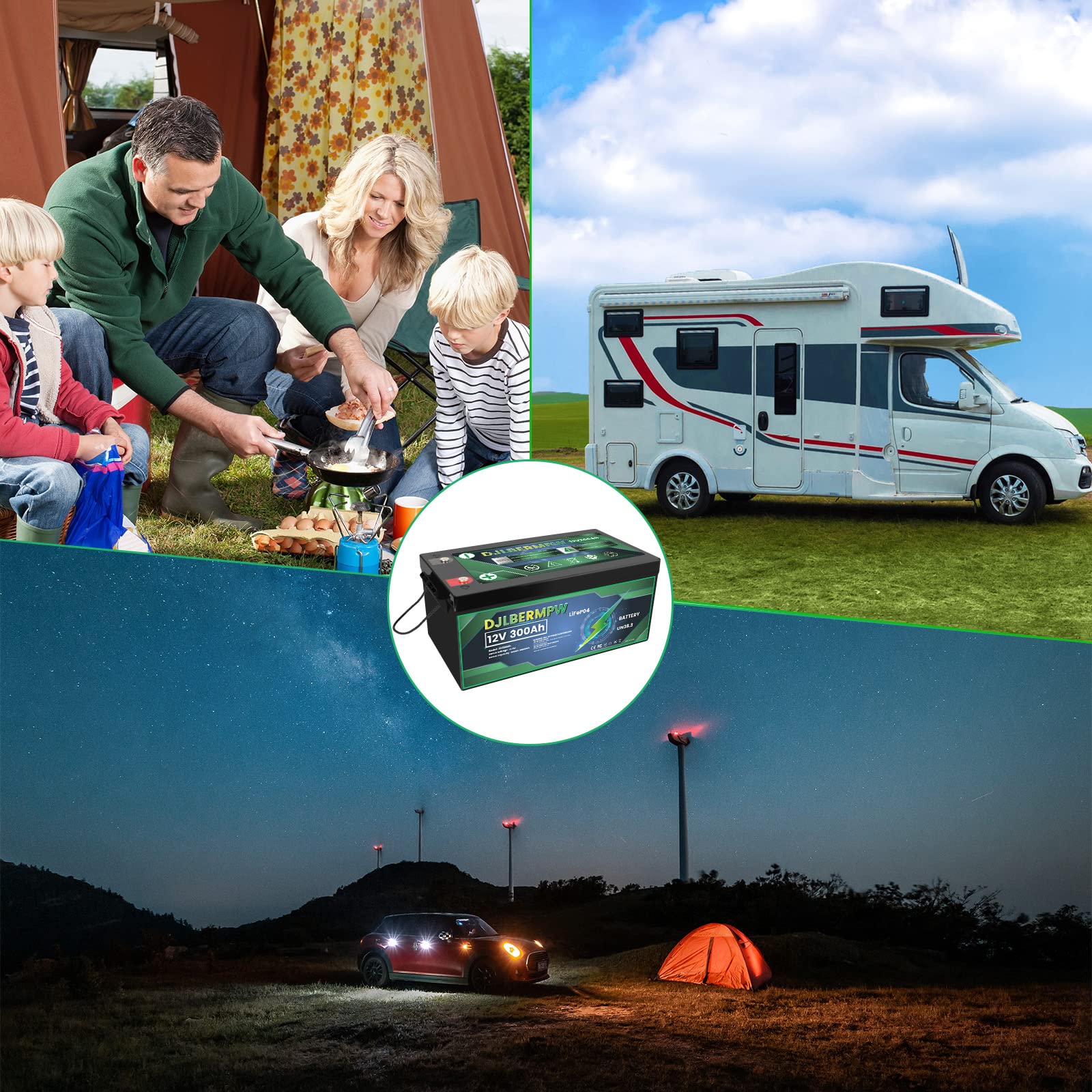 DJLBERMPW 48V 100Ah Lithium Battery 5120W Load Power LiFePO4 Batteries Built-in BMS Lithium Iron Phosphate Battery Over 4000+ Rechargeable Cycles, for RV,Trolling Motor,Golf Cart,Solar,Boat,Camper