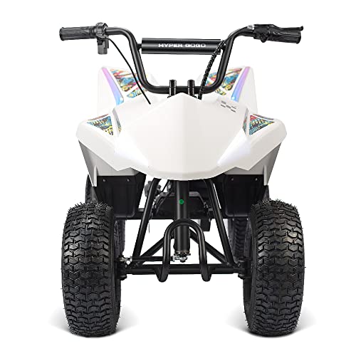 HYPER GOGO Electric Quad ATV for Kids,13" Tires Four-Wheeled Off-Road Vehicle,36V 350W Motor up to 10 Miles(White)