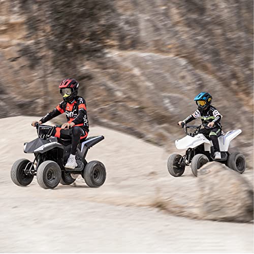 HYPER GOGO Electric Quad ATV for Kids,13" Tires Four-Wheeled Off-Road Vehicle,36V 350W Motor up to 10 Miles(White)