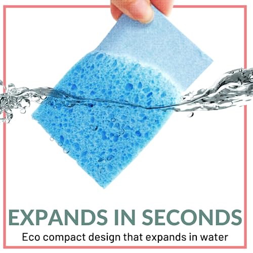 bioGo 10 Pack Compostable Pop-Up Sponges - Expanding, Non-Scratch, Plant-Based Dish Sponges - 10 Color Sponges - Compostable Pop Up Sponge - Rainbow Sponges - Kitchen Pop Up Sponges