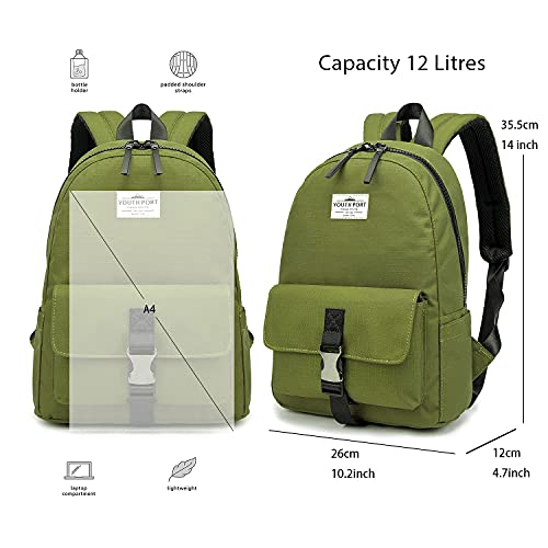 YOUTH PORT Lightweight Cute Mini Backpack Purse for Women Men Travel, Small College Backpack Simple Waterproof Laptop Backpack School Bookbag With 12β Laptop Pocket in Jungle