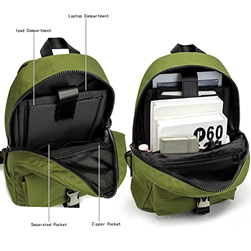 YOUTH PORT Lightweight Cute Mini Backpack Purse for Women Men Travel, Small College Backpack Simple Waterproof Laptop Backpack School Bookbag With 12β Laptop Pocket in Jungle