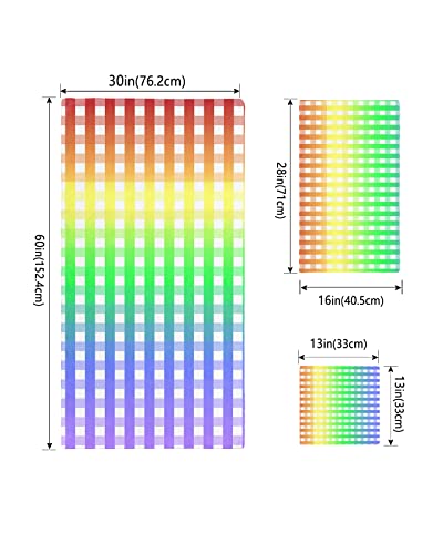 Rainbow Bath Towels Set for Bathroom, Soft Absorbent Durable Quick Dry Towel Set of 3 Multifuntion, 1 Bath Towel+1 Hand Towel +1 Washclothe, Colorful Gradient Plaid