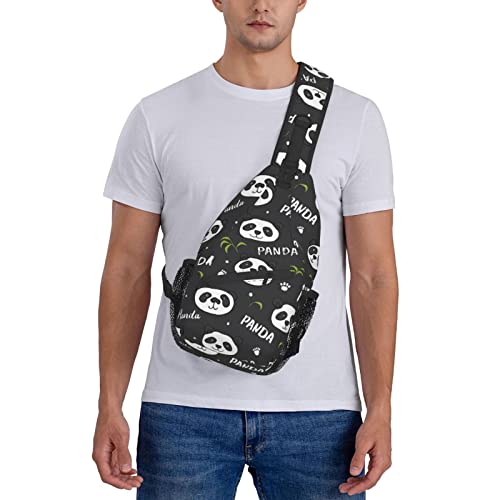 Panda Bear Annimal Crossbody Sling Bag With Adjustable Shoulder Strap Backpack For Hiking Travel Sport Climbing