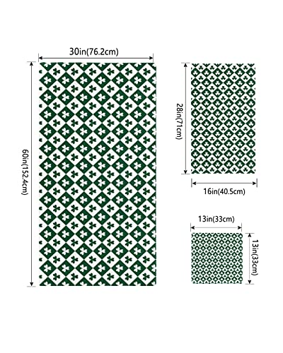Comforance St. Patrick Bath Towels Set for Bathroom, Soft Absorbent Durable Quick Dry Towel Set of 3 Multifuntion, 1 Bath Towel+1 Hand Towel +1 Washclothe, Lucky Shamrock with Green Plaid Check
