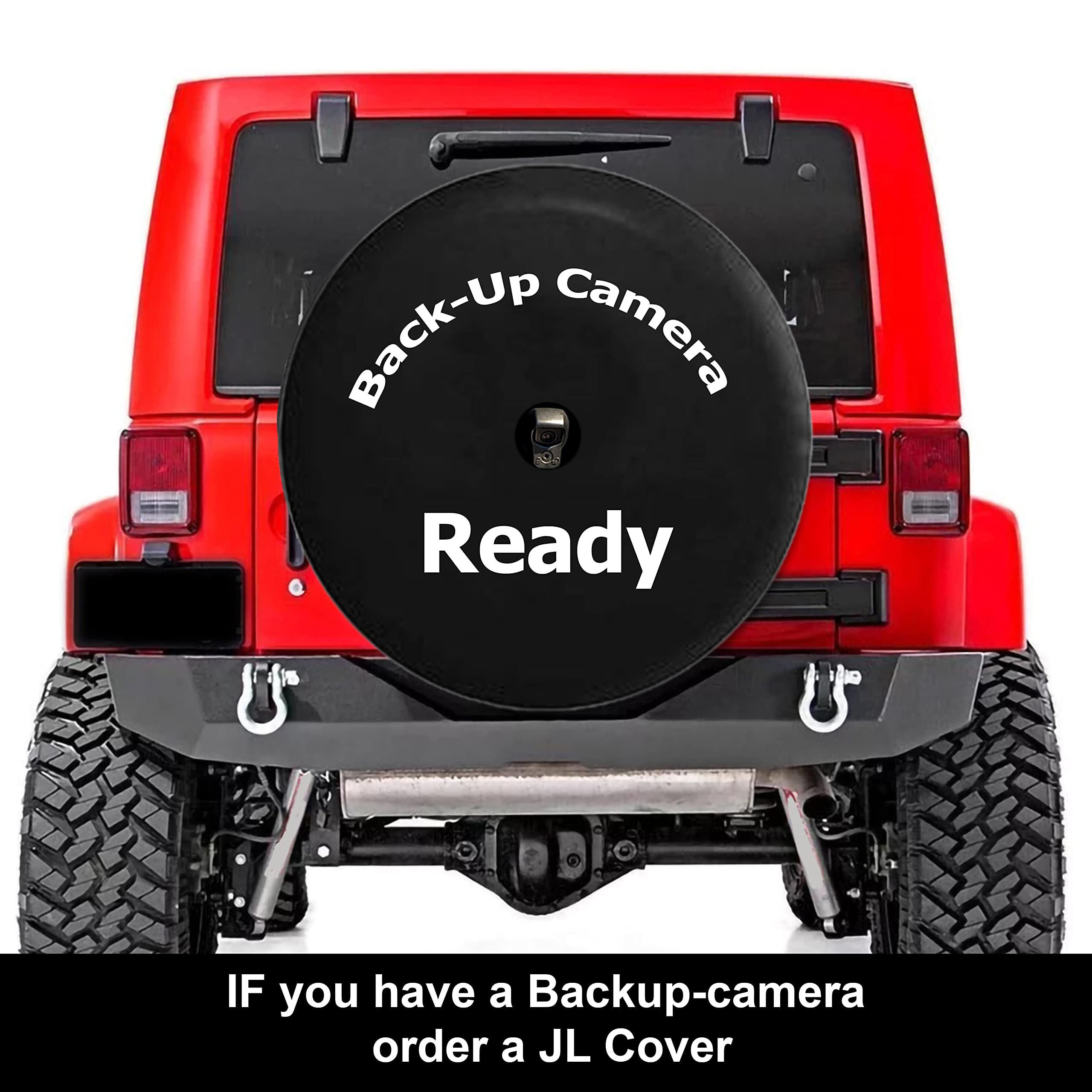 JL Spare Tire Covers Dog Paws and Wave Car Accessories Black 32 to 33 Inch with Backup Camera Hole