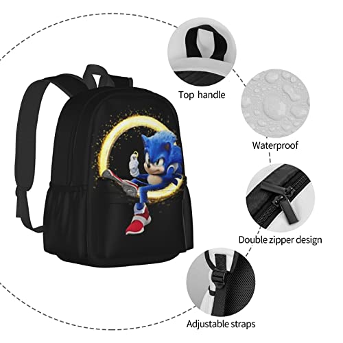 Large-capacity Lightweight Backpack, Casual Backpack With Cartoon Hedgehog Print