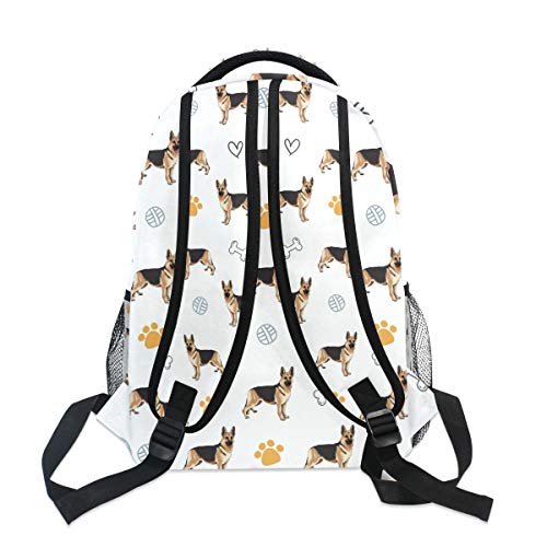 Lightweight Backpack for School, German Shepherd Dog College Bag Casual Daypack Halloween Christmas Gifts for Boys Girls