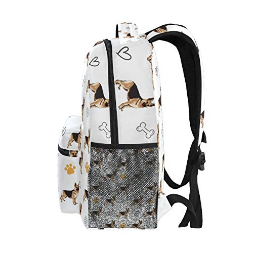 Lightweight Backpack for School, German Shepherd Dog College Bag Casual Daypack Halloween Christmas Gifts for Boys Girls