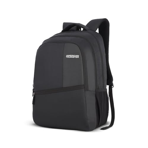 American Tourister VALEX BLACK LAPTOP BACKPACK 28 Ltrs,Volume, LAPTOP COMPARTMENT, BOTTLE POCKET, FRONT ORGANIZER, BLACK, M, laptop bags