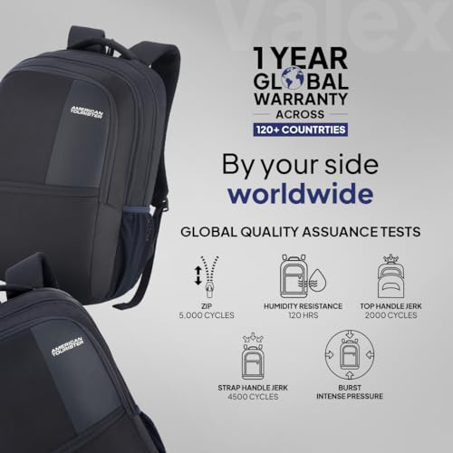 American Tourister Valex 28 Ltrs Large Laptop Back Bags, Backpack, Pack Back, Blue, M