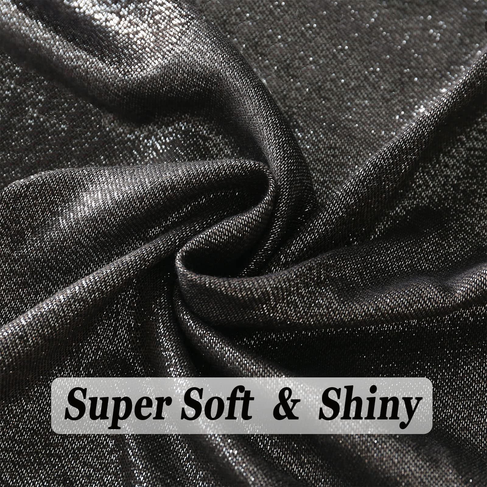 Ciormis Sparkly Shawls for Women, Metallic Black & Silver Wedding Pashmina Shimmer Scarf Wraps for Evening Wear (Black & Silver)