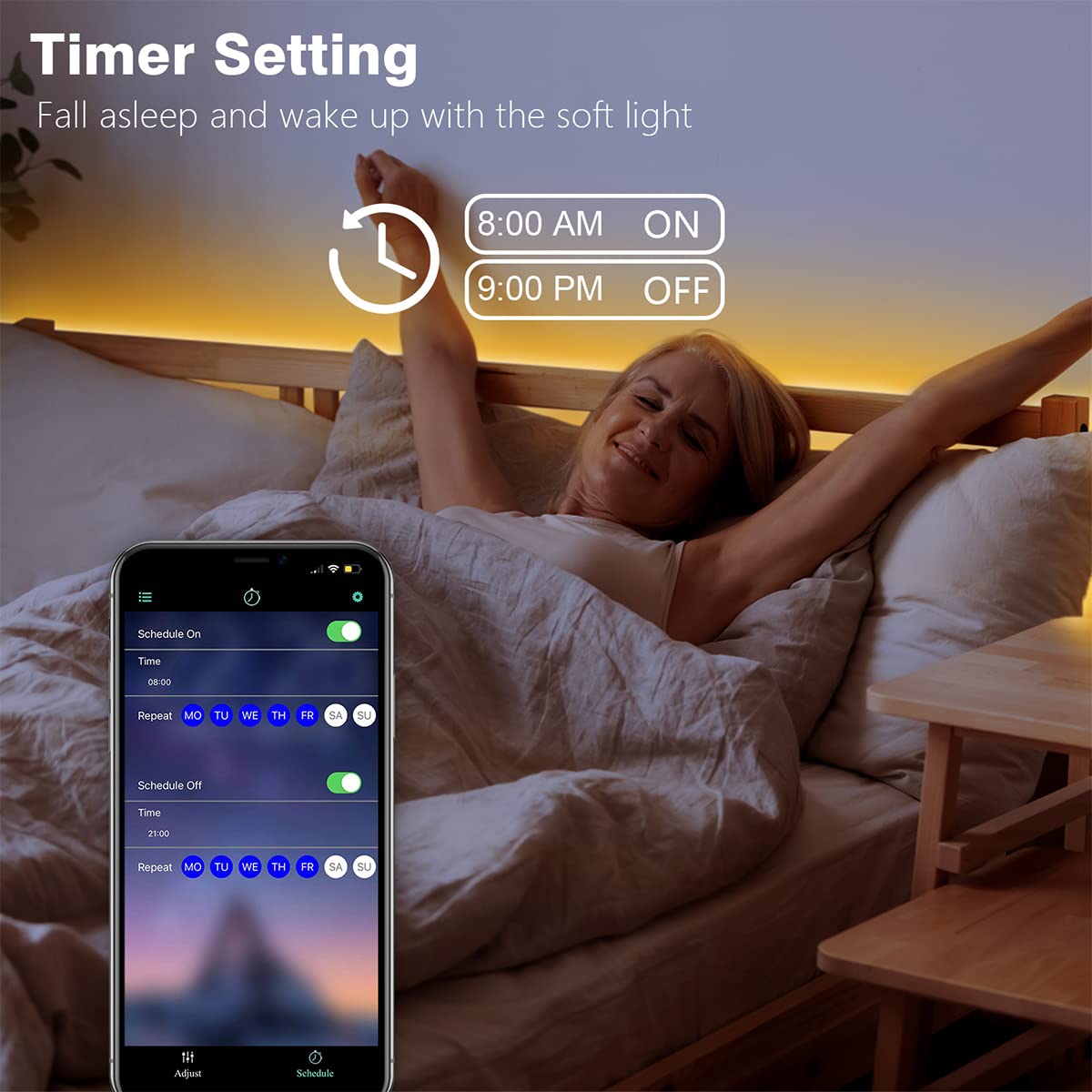 Wefomey COB LED Strip Light White CCT Tunable 3200LEDs, 16.4ft Dimmable 2700K-6500K 24V LED Tape Lights with Remote and APP, UL Power Supply, Led Light for Bedroom, Kitchen, Cabinets, DIY Lighting