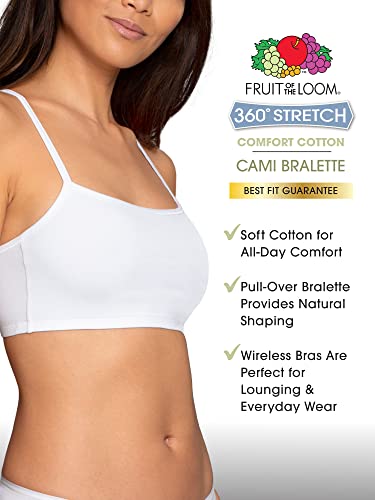 Fruit of the Loom Womens Spaghetti Strap Cotton Pull Over 3 Pack Sports Bra, Black/Heather Grey/Charcoal, 36